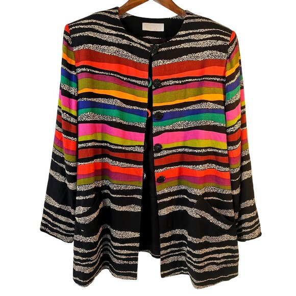 A.C. Sport | Jackets & Coats | A C Sport Rayon Jacket Rainbow Stripe On ...